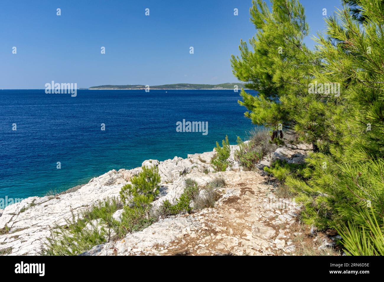 Pebble beach vacation on the Adriatic Sea in Pula Istria Kamenjak in ...