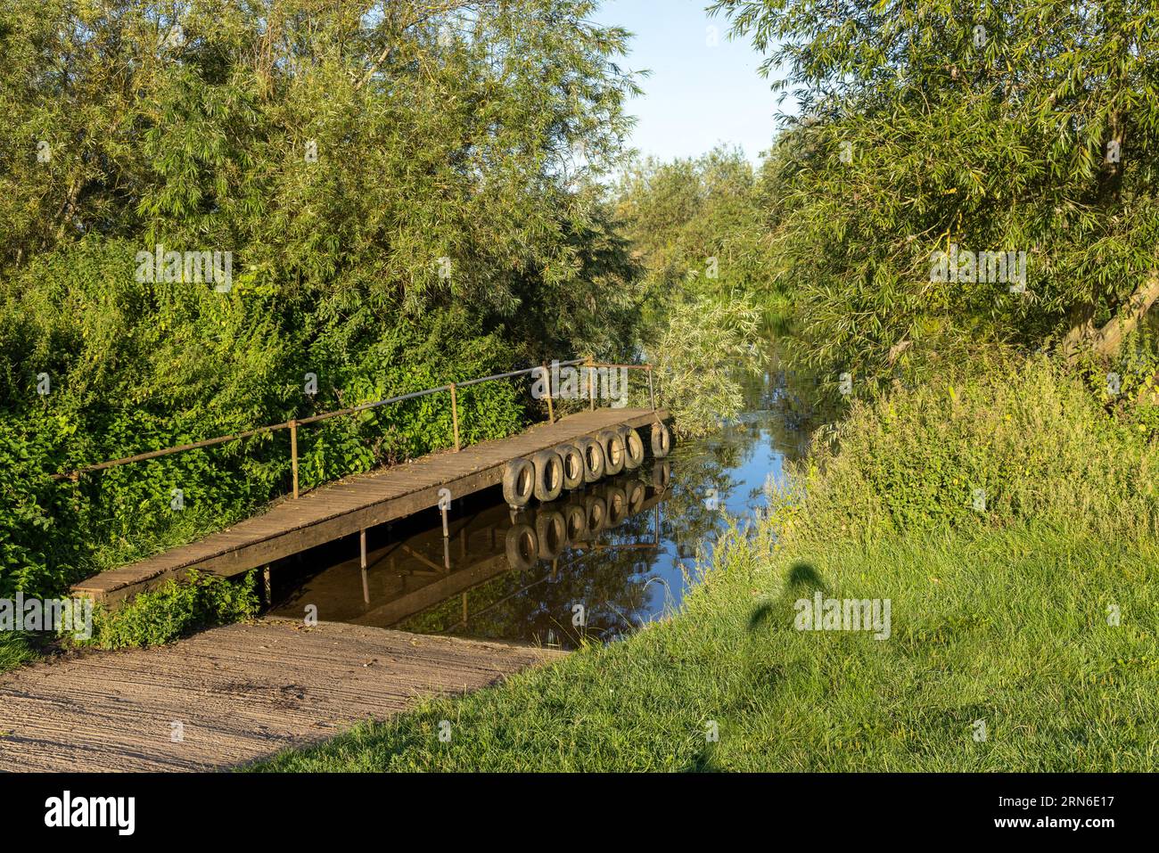 August 2023 - Boat launching ramp into the river Avon near Tweksbury ...