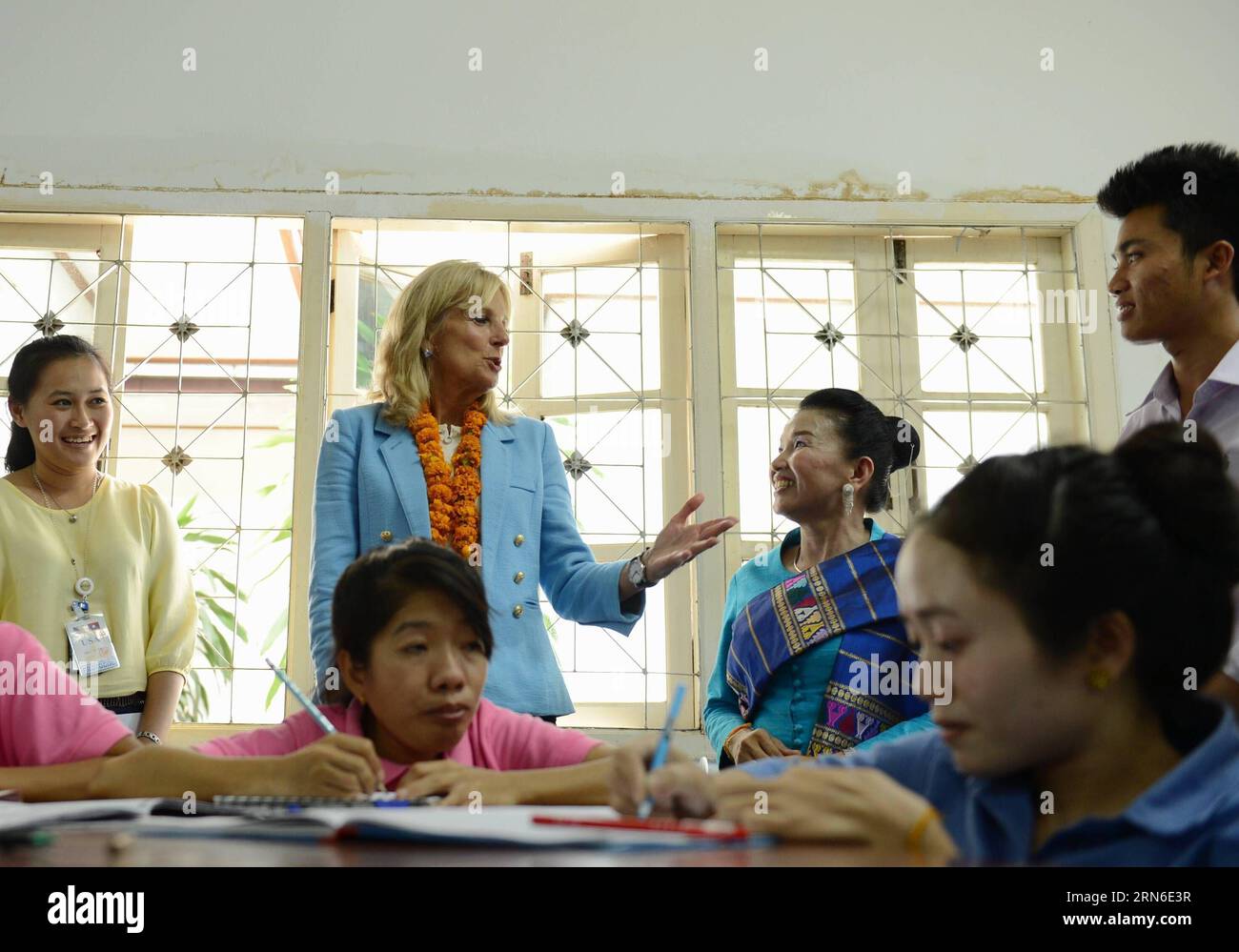 150722 -- VIENTIANE, July 22, 2015 -- U.S. Vice President Joe Biden s wife Jill Biden 2nd L ...