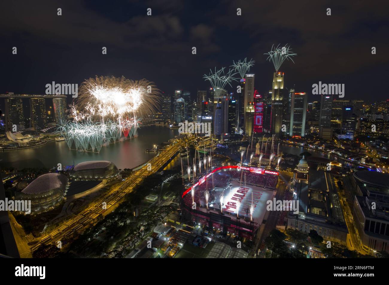 Singapore national day parade fireworks hi-res stock photography and ...