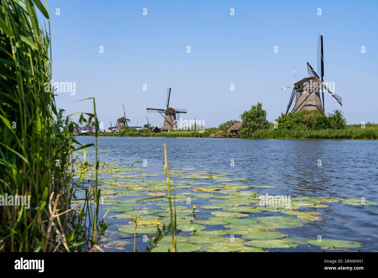 Kinderdijk, 18 windmills that pumped water from the polders in order to use the land, one of the ...