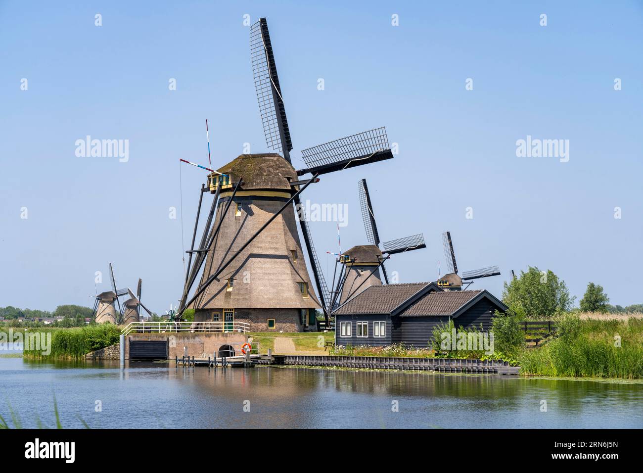 Kinderdijk, 18 windmills that pumped water from the polders in order to use the land, one of the ...