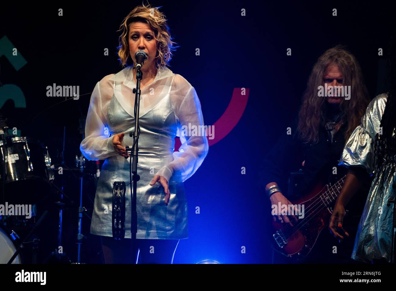 Sabrina Mileo Cunningham of Say She She on the Walled Garden Stage at ...