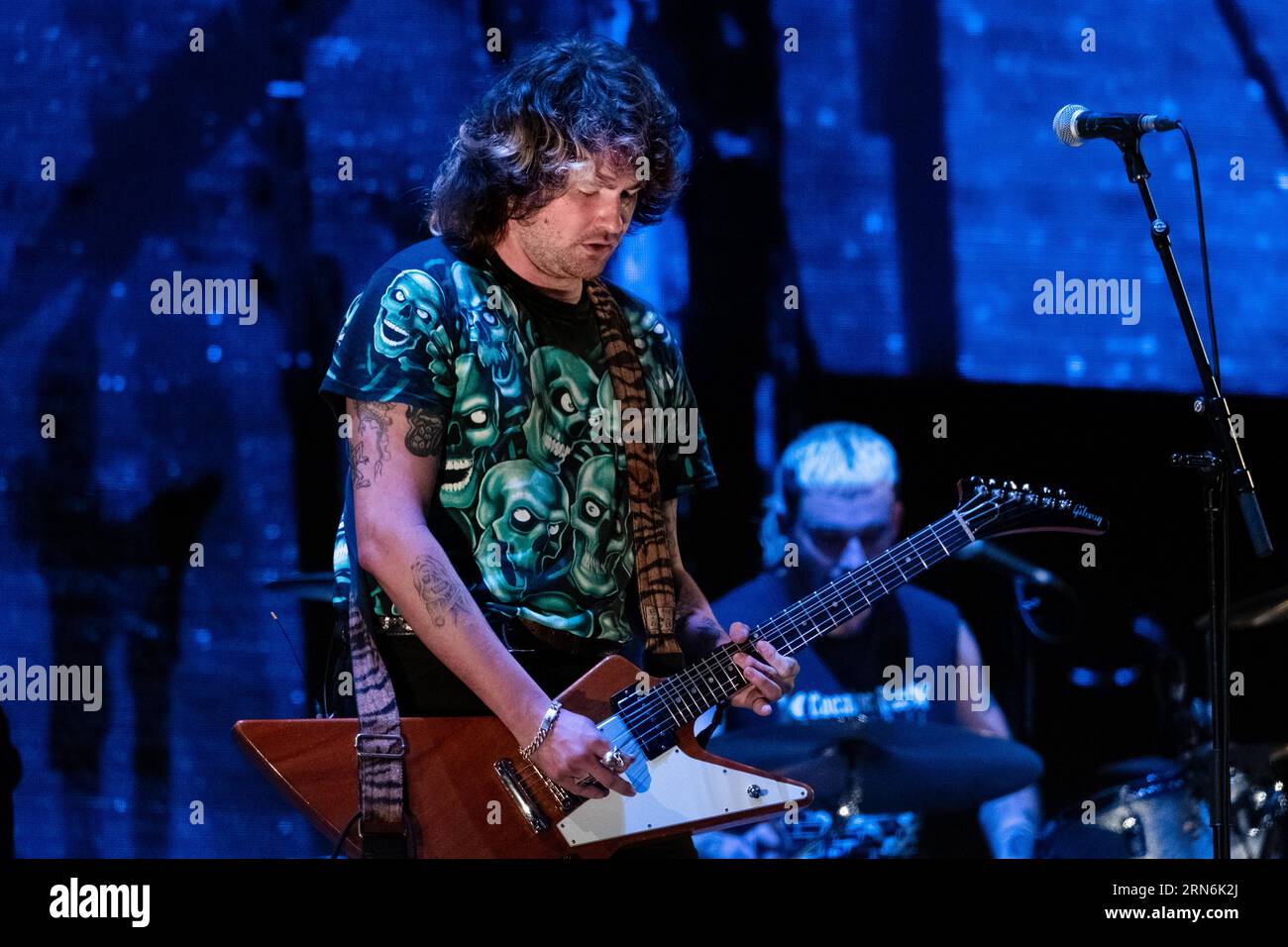 Declan Martens of Amyl and the Sniffers on the Mountain Stage at Green ...