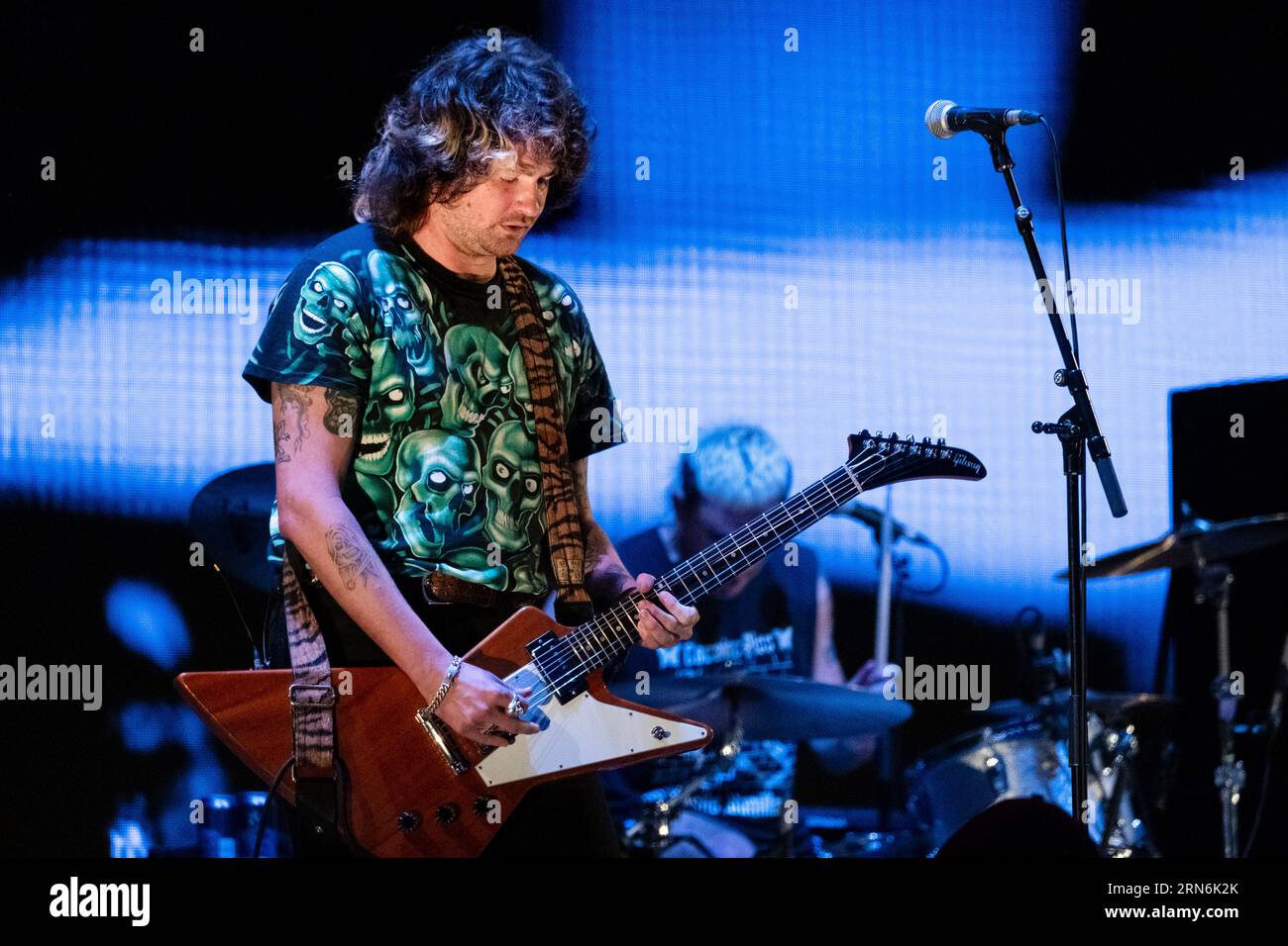 Declan Martens of Amyl and the Sniffers on the Mountain Stage at Green ...