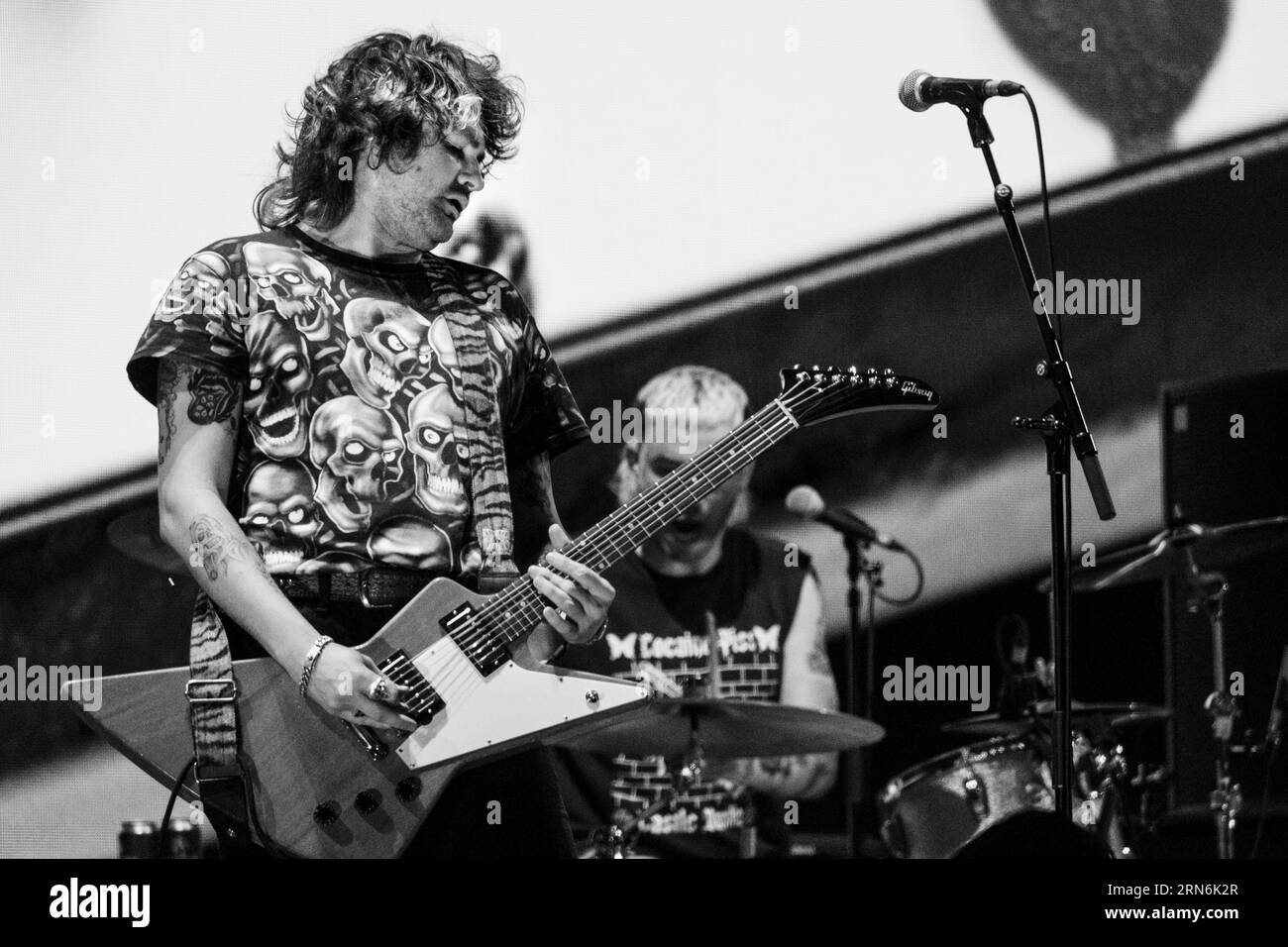 Declan Martens of Amyl and the Sniffers on the Mountain Stage at Green ...