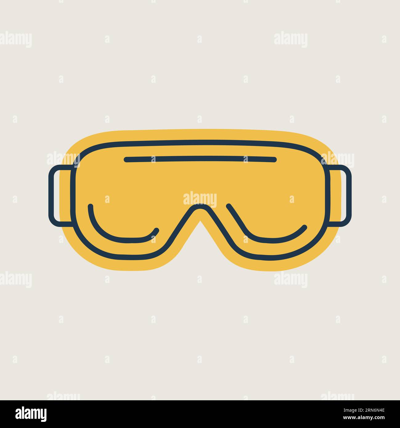 Biology goggles Eye protection vector icon. Scientific Lab glasses ...