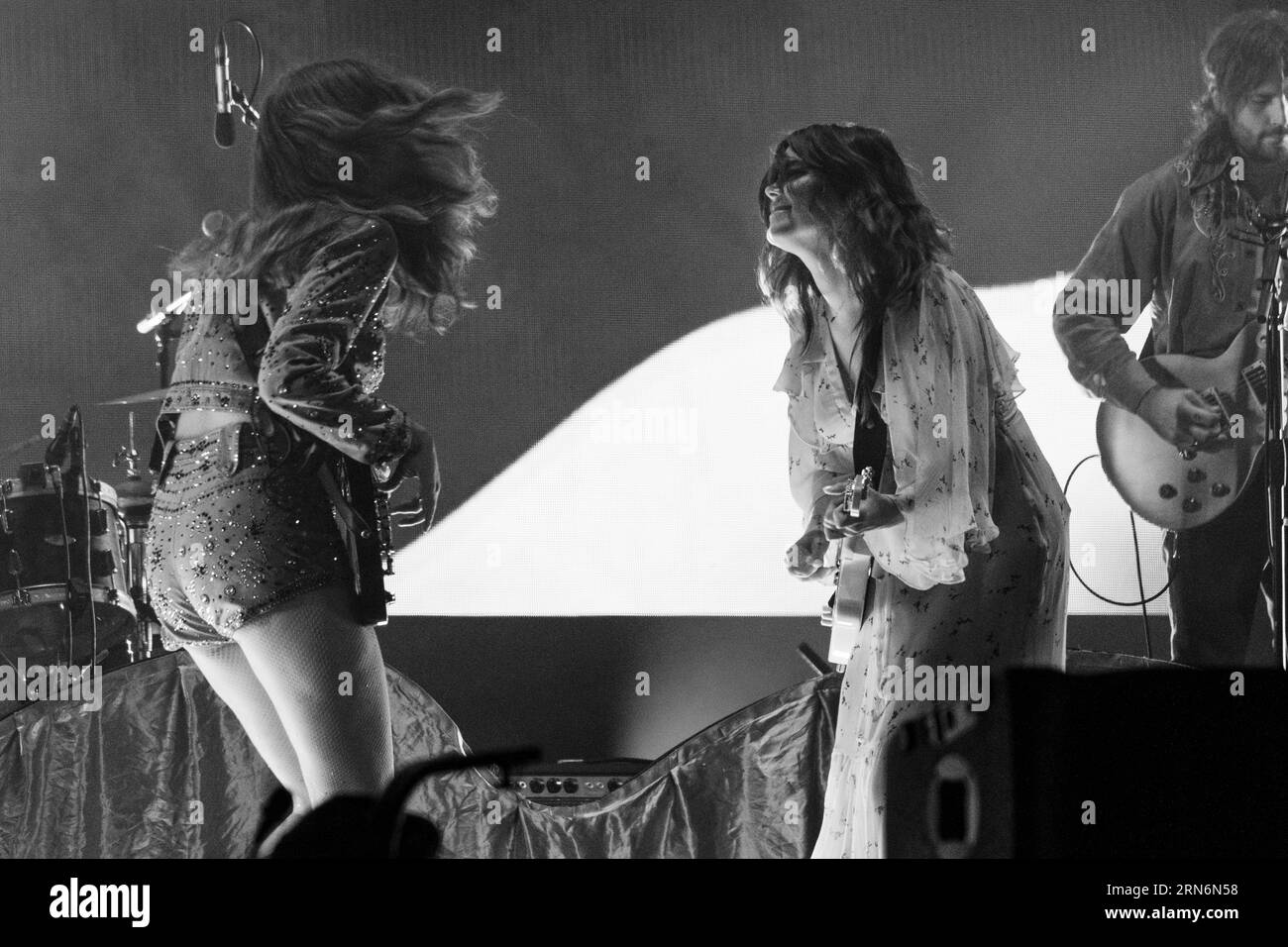 Johanna and Klara Söderberg of First Aid Kit on the Mountain Stage at ...