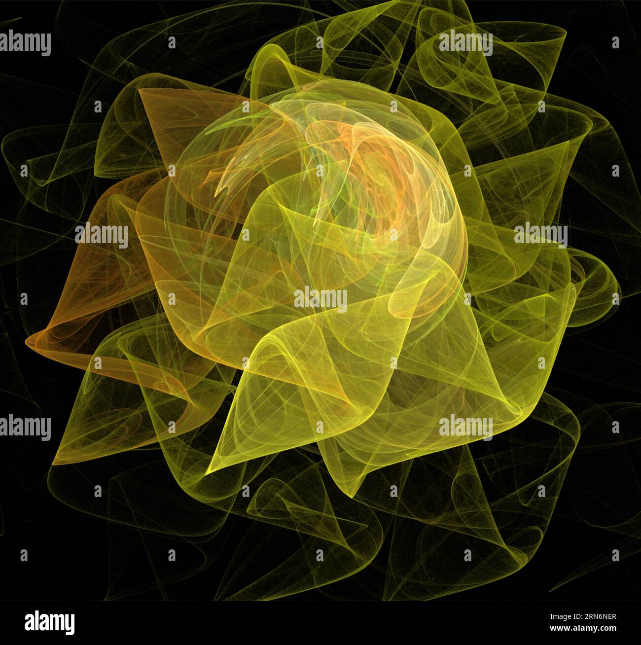 abstract yellow-orange drawing linear on a black background, wallpaper ...