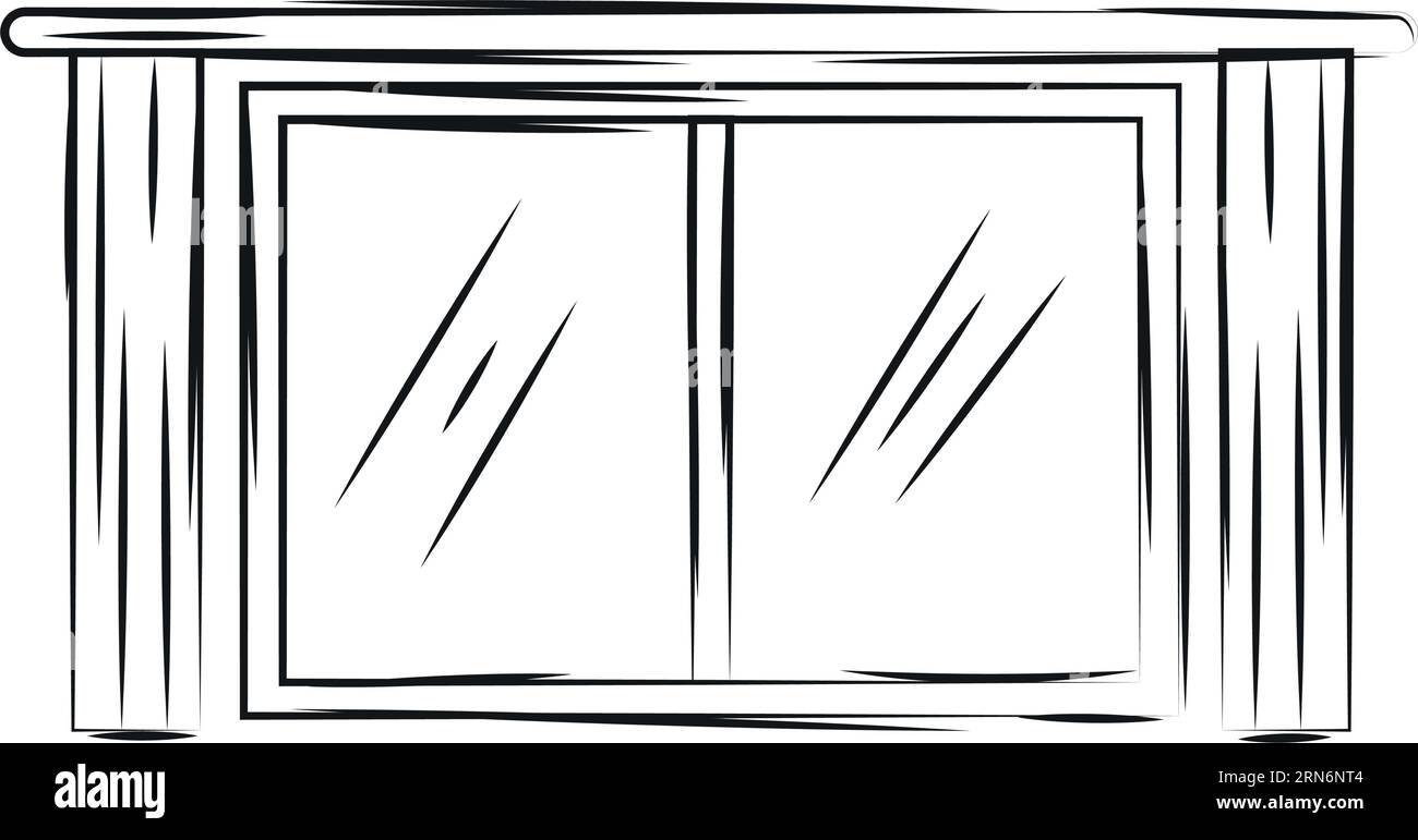 Isolated sketch of a residential window Vector Stock Vector Image & Art ...
