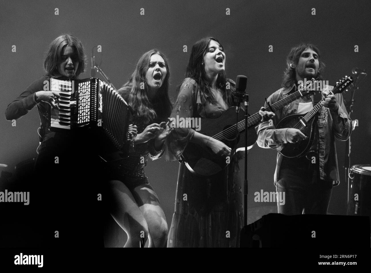 Johanna and Klara Söderberg of First Aid Kit on the Mountain Stage at ...
