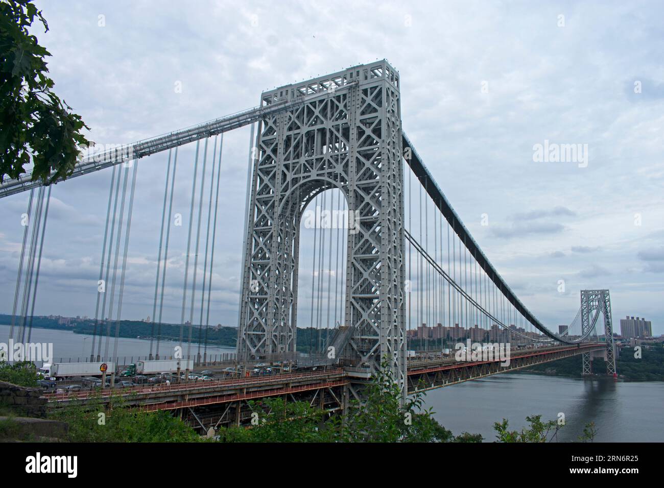 View of the George Washington Bridge and upper Manhattan, taken from ...