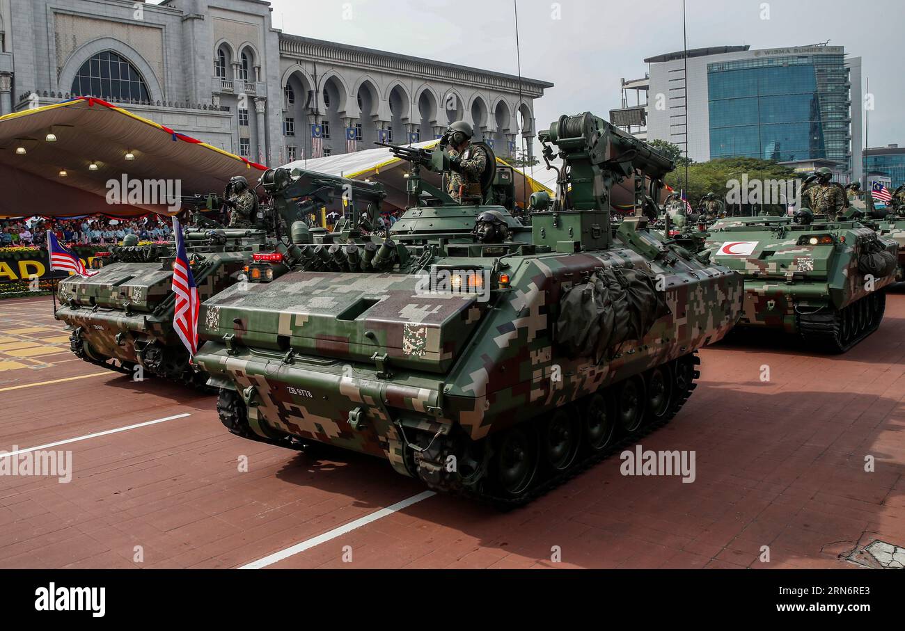 Kuala Lumpur, Malaysia. 31st Aug, 2023. Malaysia military tanks take ...