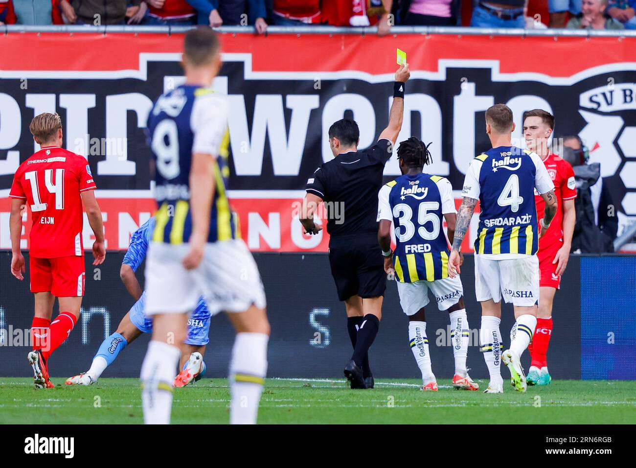 ENSCHEDE, NETHERLANDS - AUGUST 31: Daan Rots (FC Twente) gets a yellow ...