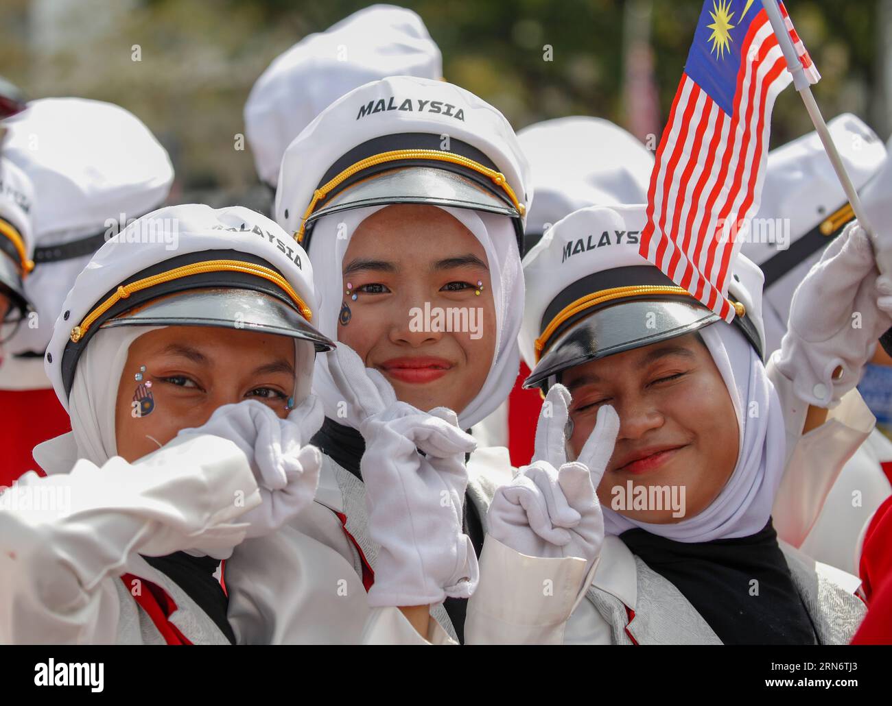 Kuala Lumpur, Malaysia. 31st Aug, 2023. Students with their faces ...