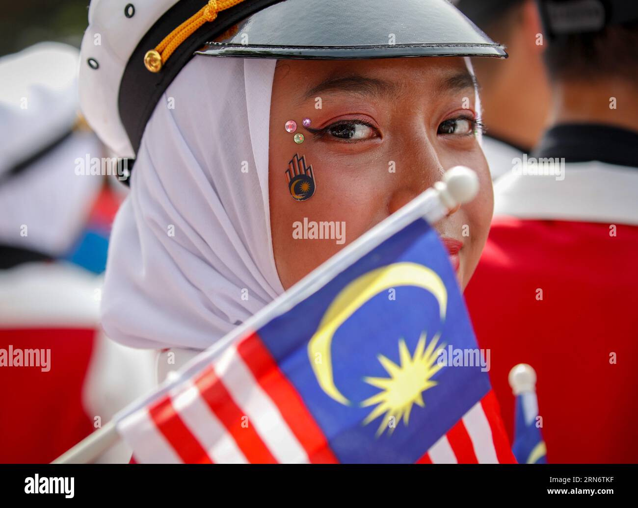 Kuala Lumpur, Malaysia. 31st Aug, 2023. A student with her face painted ...