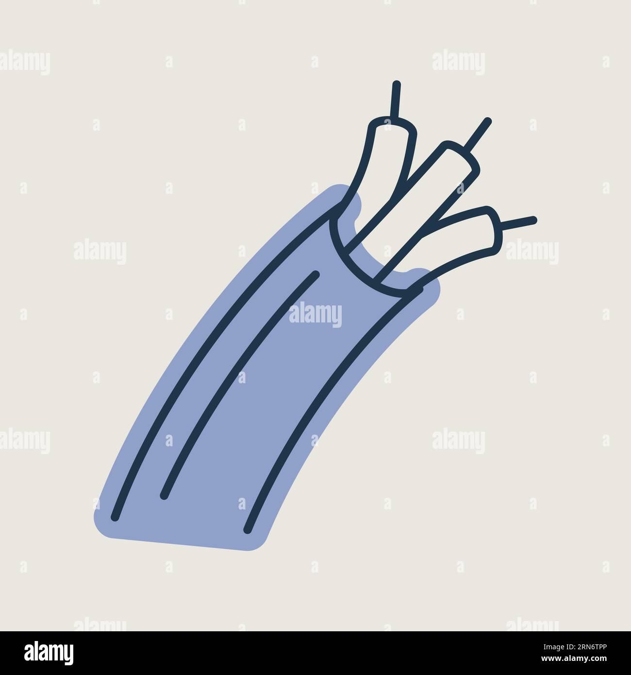 Electric cable vector icon. Construction, repair and building. Graph ...