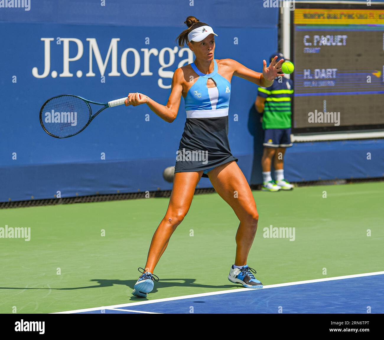 French tennis player Chloé Paquet in the first round of the US Open in ...