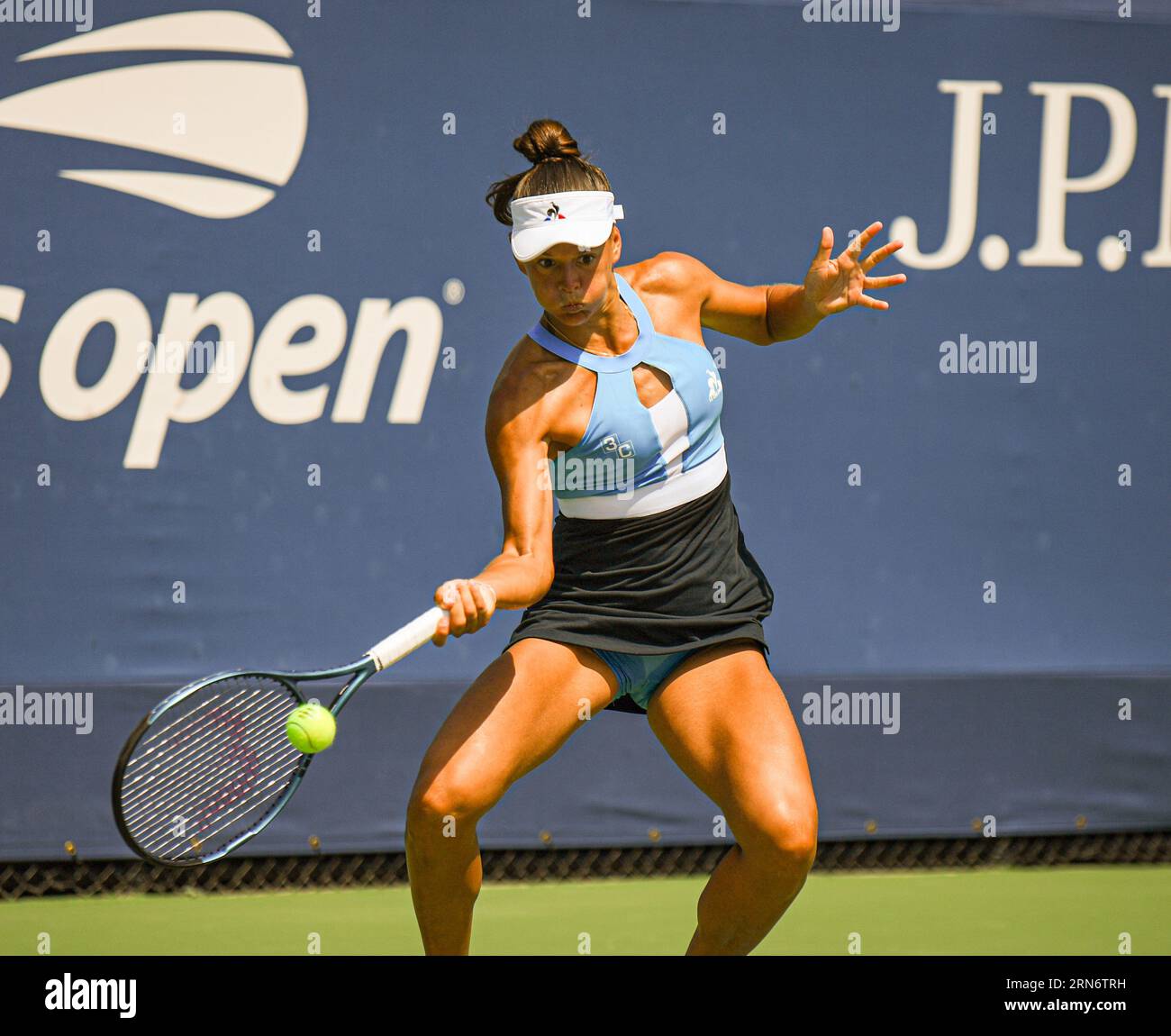 French tennis player Chloé Paquet in the first round of the US Open in ...