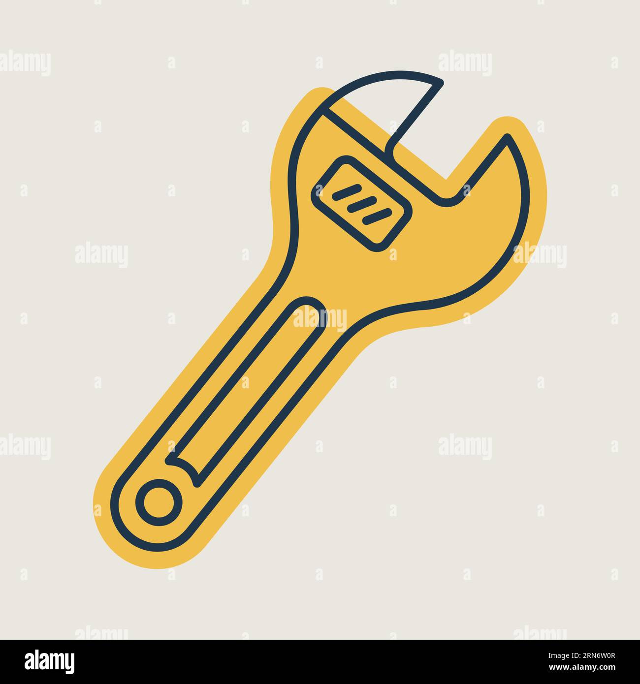 Adjustable spanner vector icon. Construction, repair and building ...