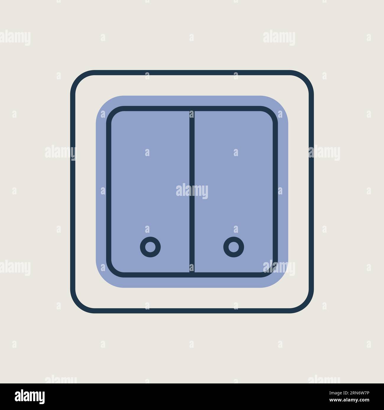 Electrical Switch two buttons flat icon. Construction, repair and ...