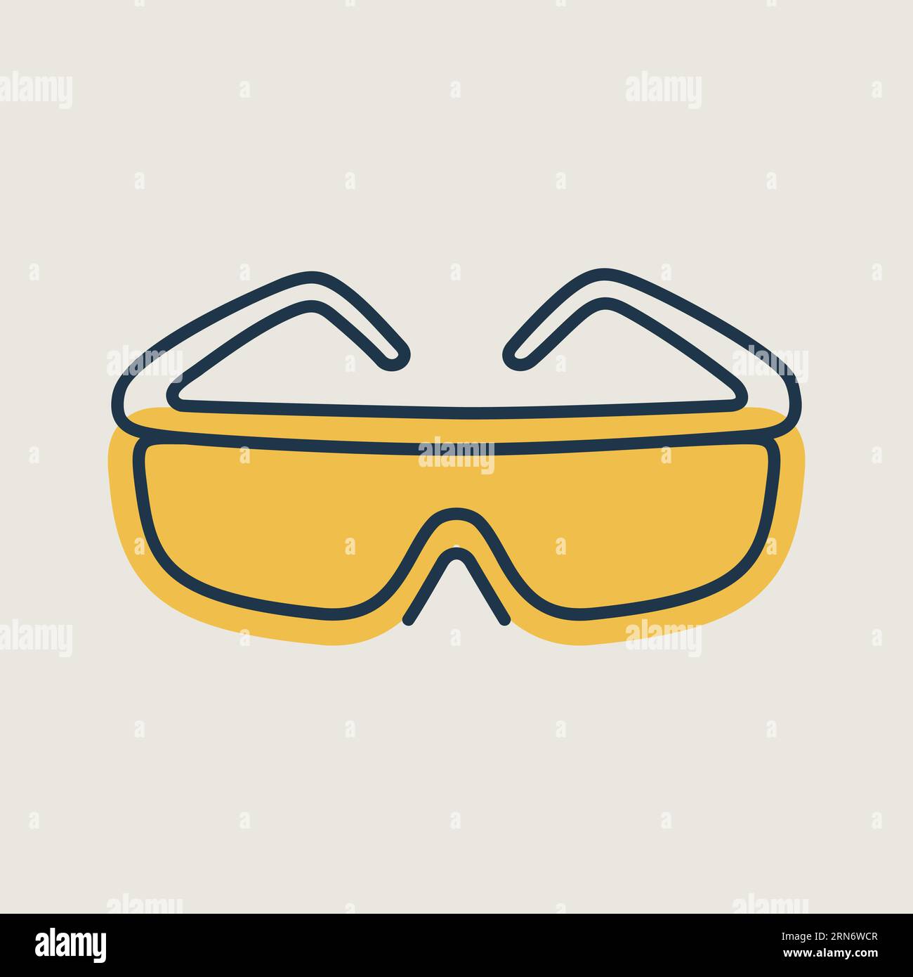 Safety goggles vector icon. Construction, repair and building. Graph ...
