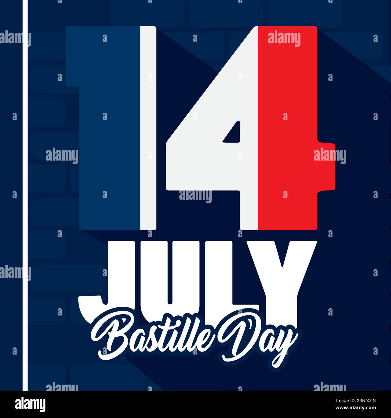 Colored happy bastille day with 14th july date Vector Stock Vector ...