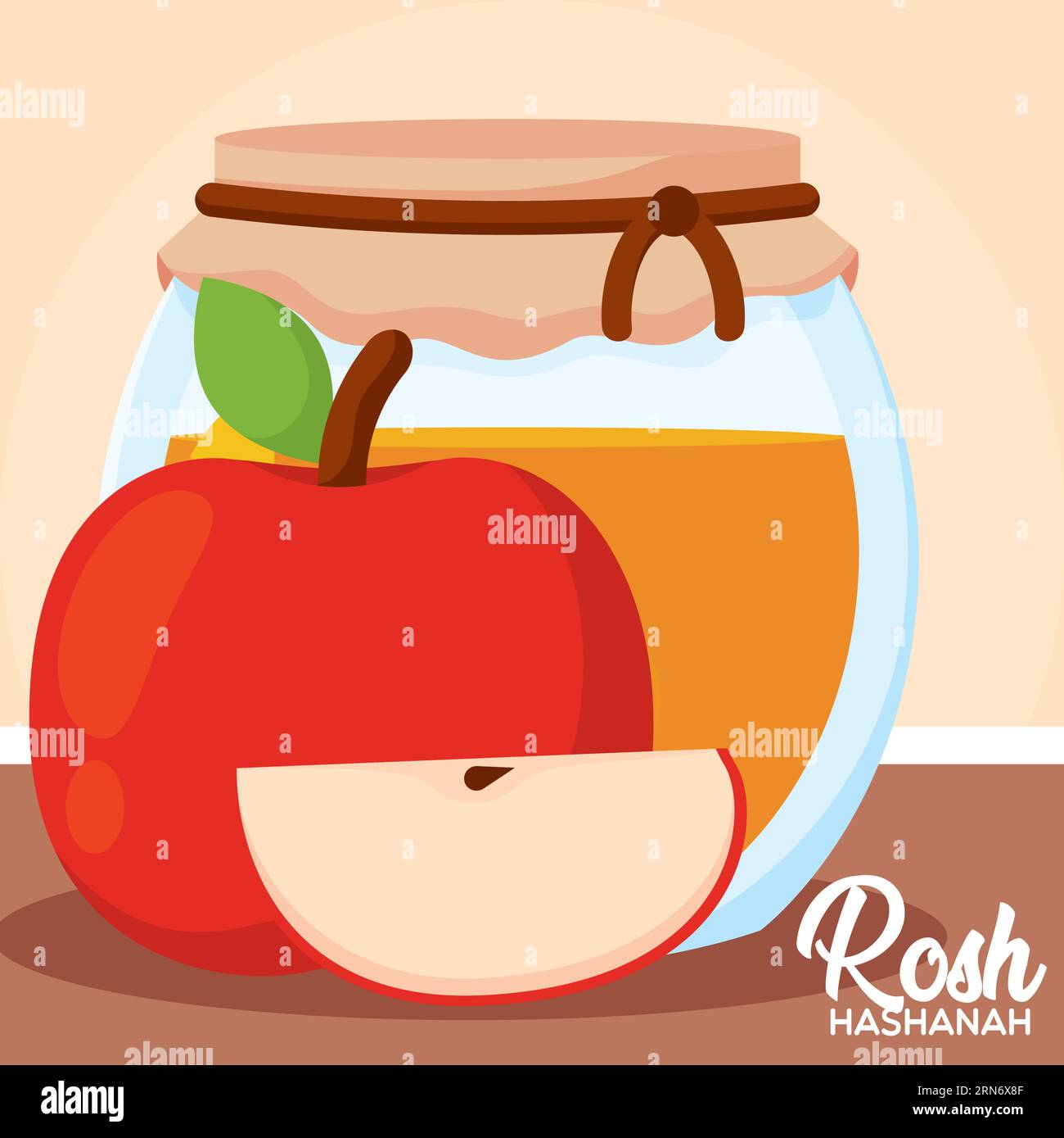 Honey jar and apples Rosh Hashanah Vector Stock Vector Image & Art - Alamy
