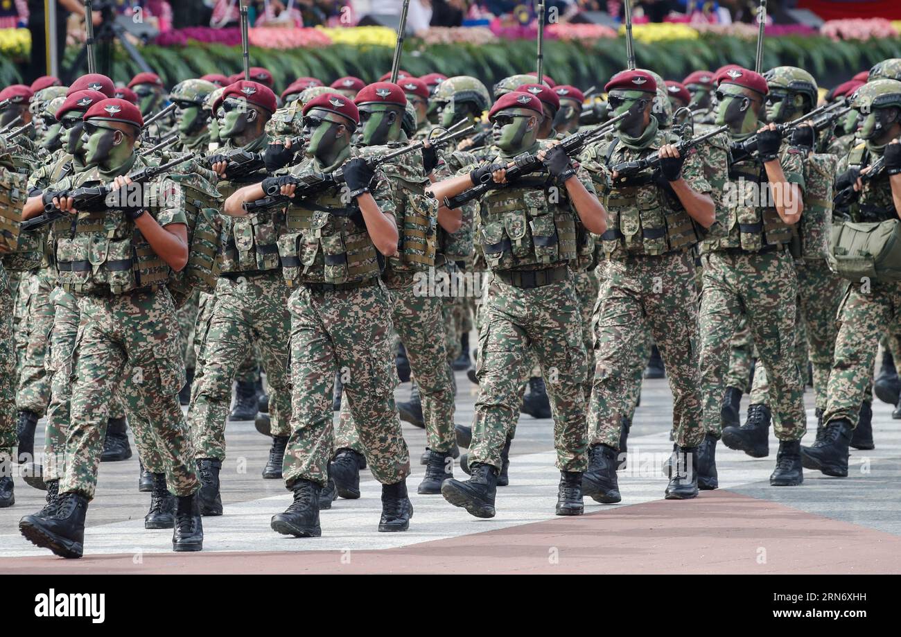 Kuala Lumpur, Malaysia. 31st Aug, 2023. Malaysian military personnel ...