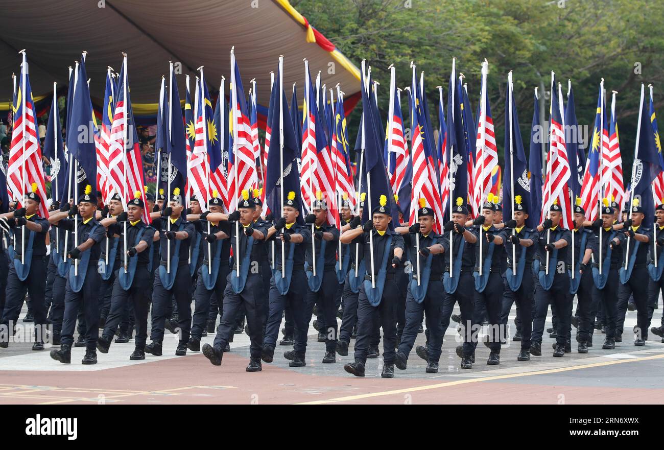 Kuala Lumpur, Malaysia. 31st Aug, 2023. Royal Malaysia Police personnel ...