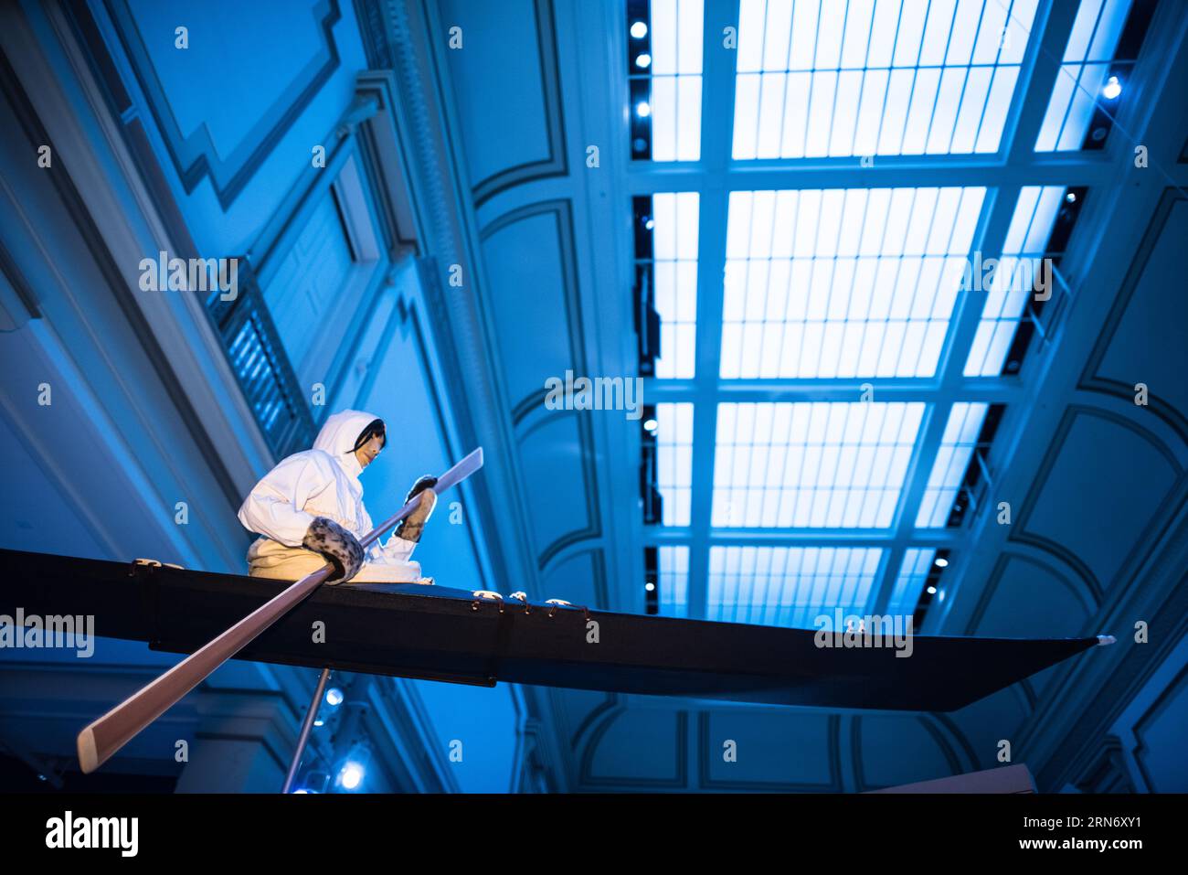 WASHINGTON DC, United States — A ceiling-mounted display in the Sant ...