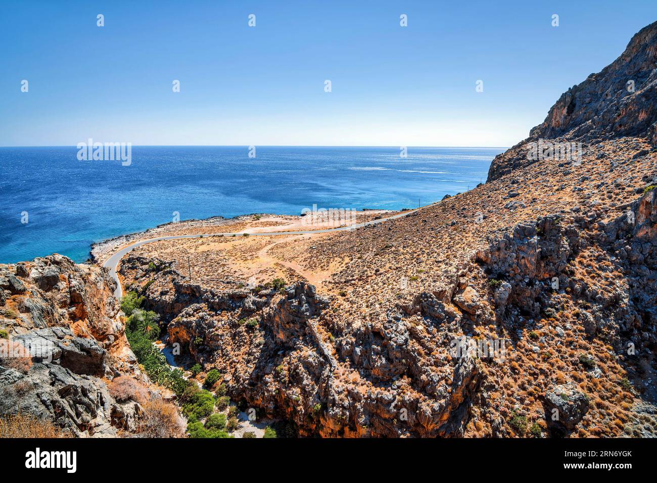Beautiful Greek seascape at east Crete. Rocky area at east Crete ...