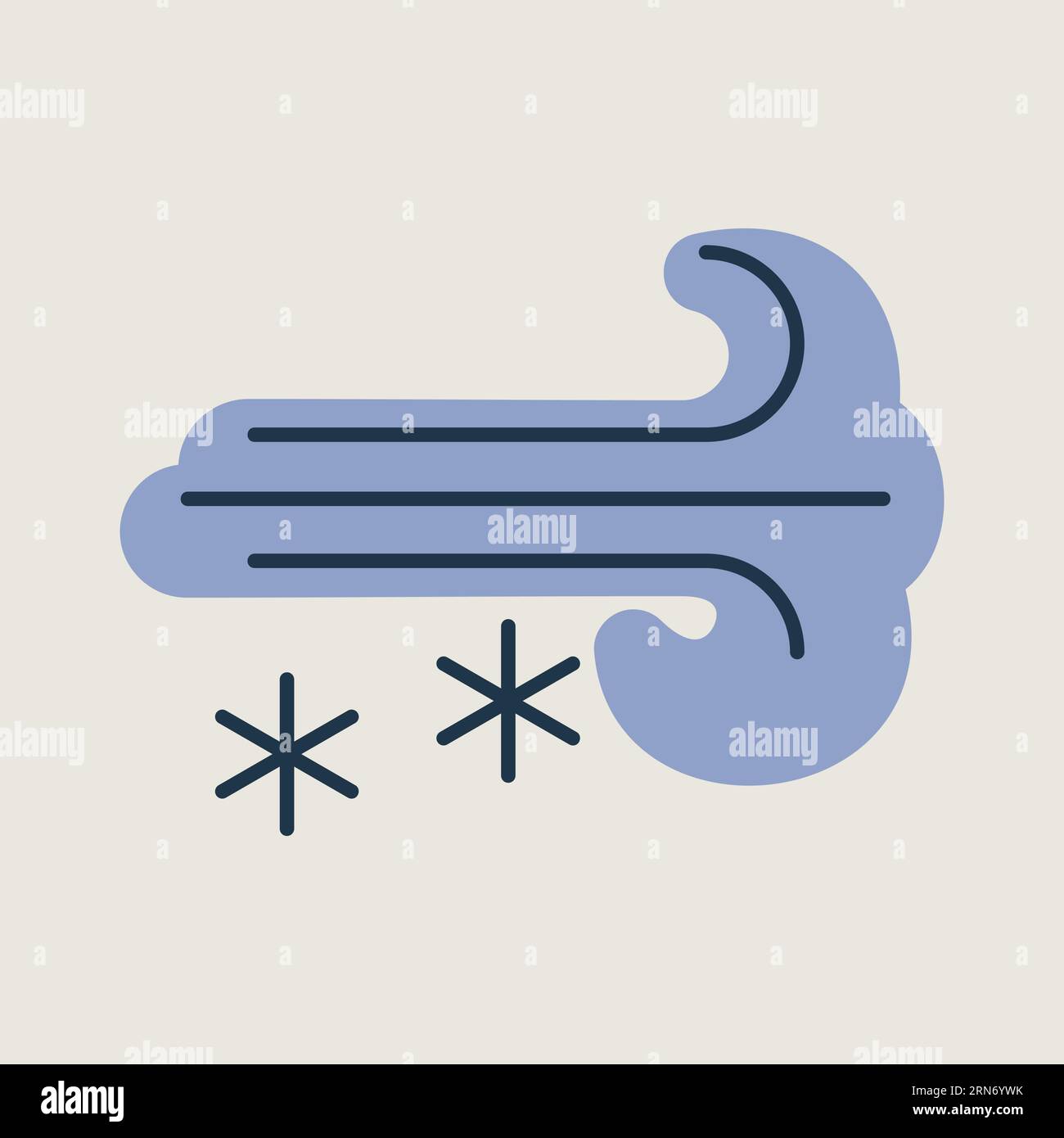 Wind snow snowstorm vector icon. Meteorology sign. Graph symbol for ...