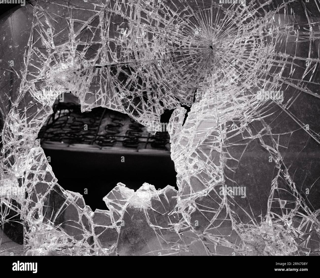 1960s CRUSHED BROKEN DAMAGED car windshield WINDSCREEN WINDOW made of ...