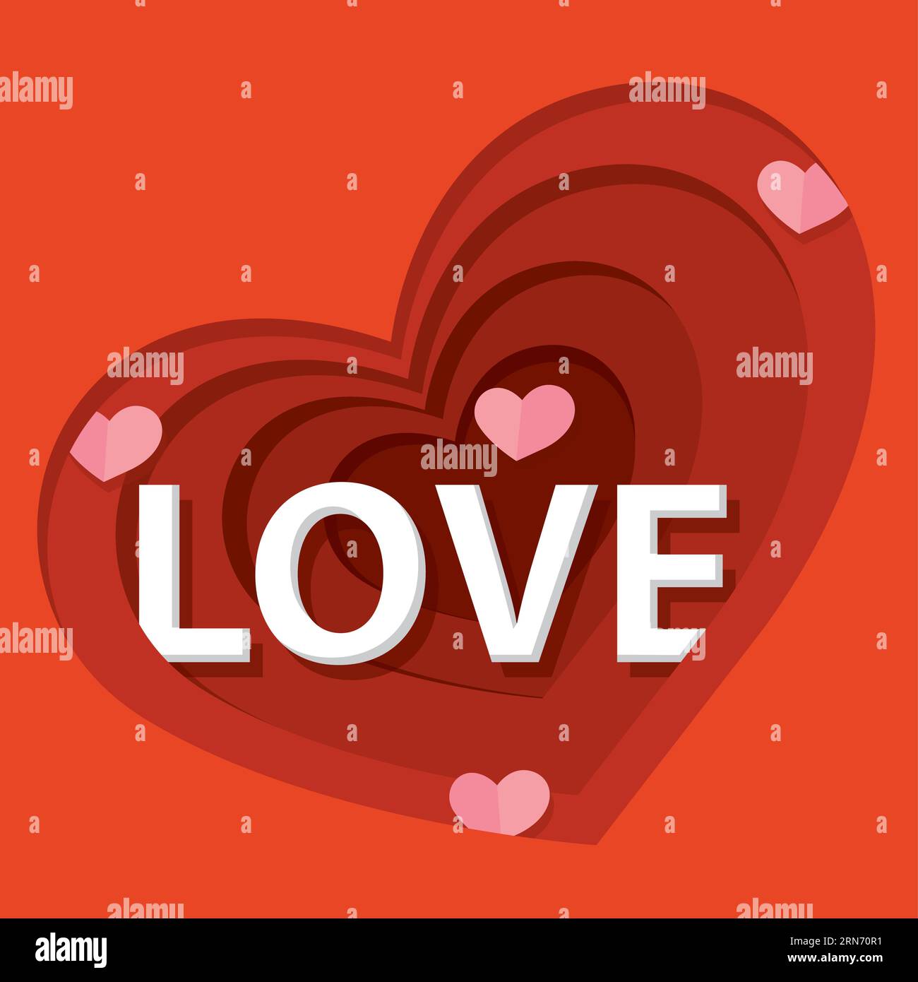 Layered heart shape with text Paper art style Vector Stock Vector Image ...