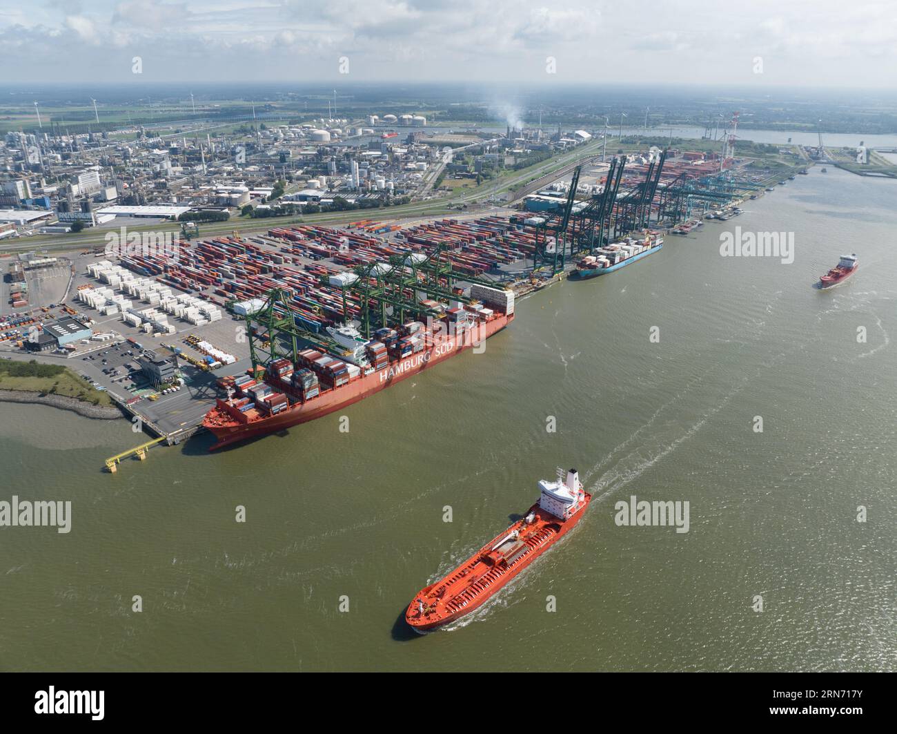 Antwerpen, 12th of August, 2023, Belgium. Efficient Maritime Operations ...