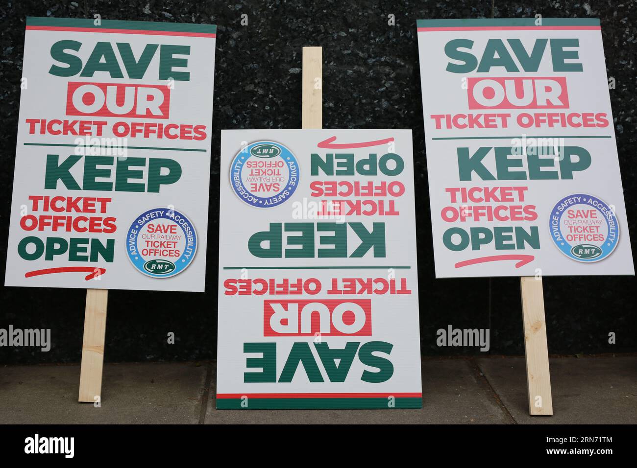 London, UK. 31 August 2023. RMT 'Save Our Ticket Offices' March. RMT ...