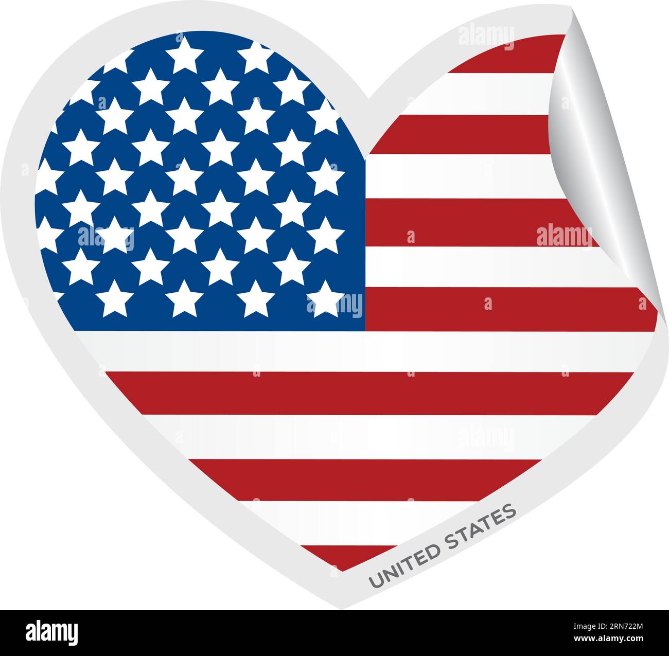 Isolated heart shape with the flag of United States Vector Stock Vector ...