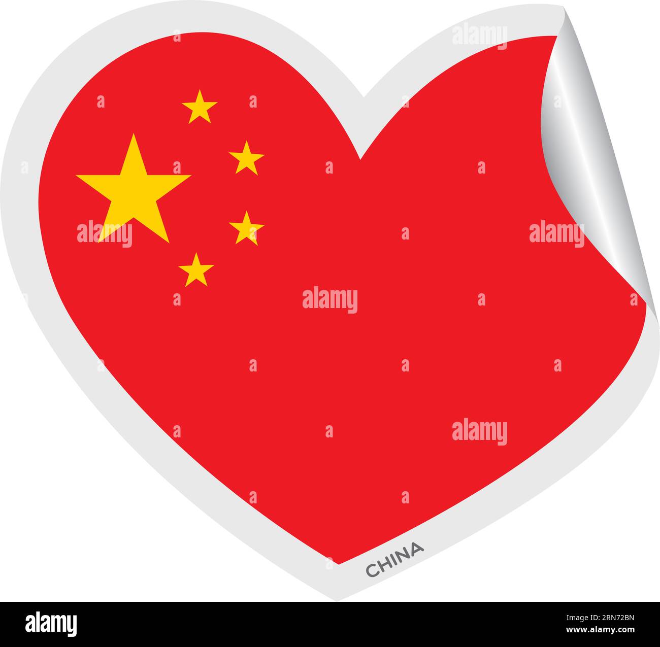 Isolated Heart Shape With The Flag Of China Vector Stock Vector Image