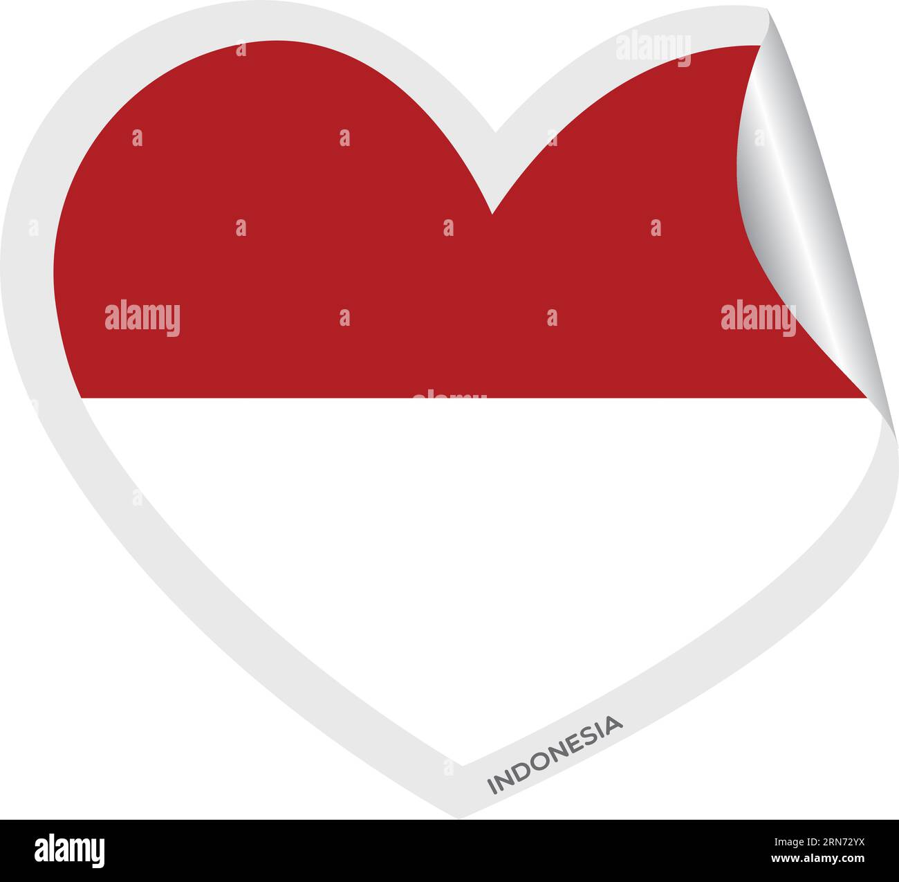Isolated Heart Shape With The Flag Of Indonesia Vector Stock Vector