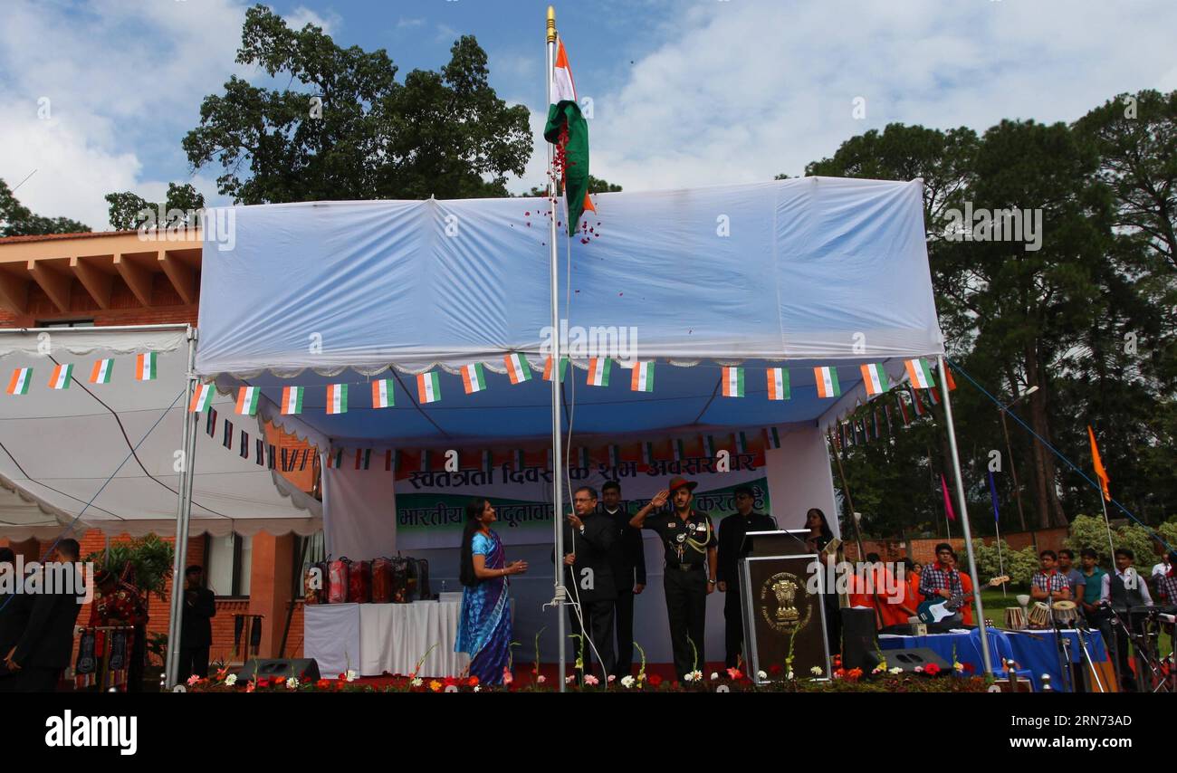 (150815) -- KATHMANDU, Aug. 15, 2015 -- Ambassador of India to Nepal ...