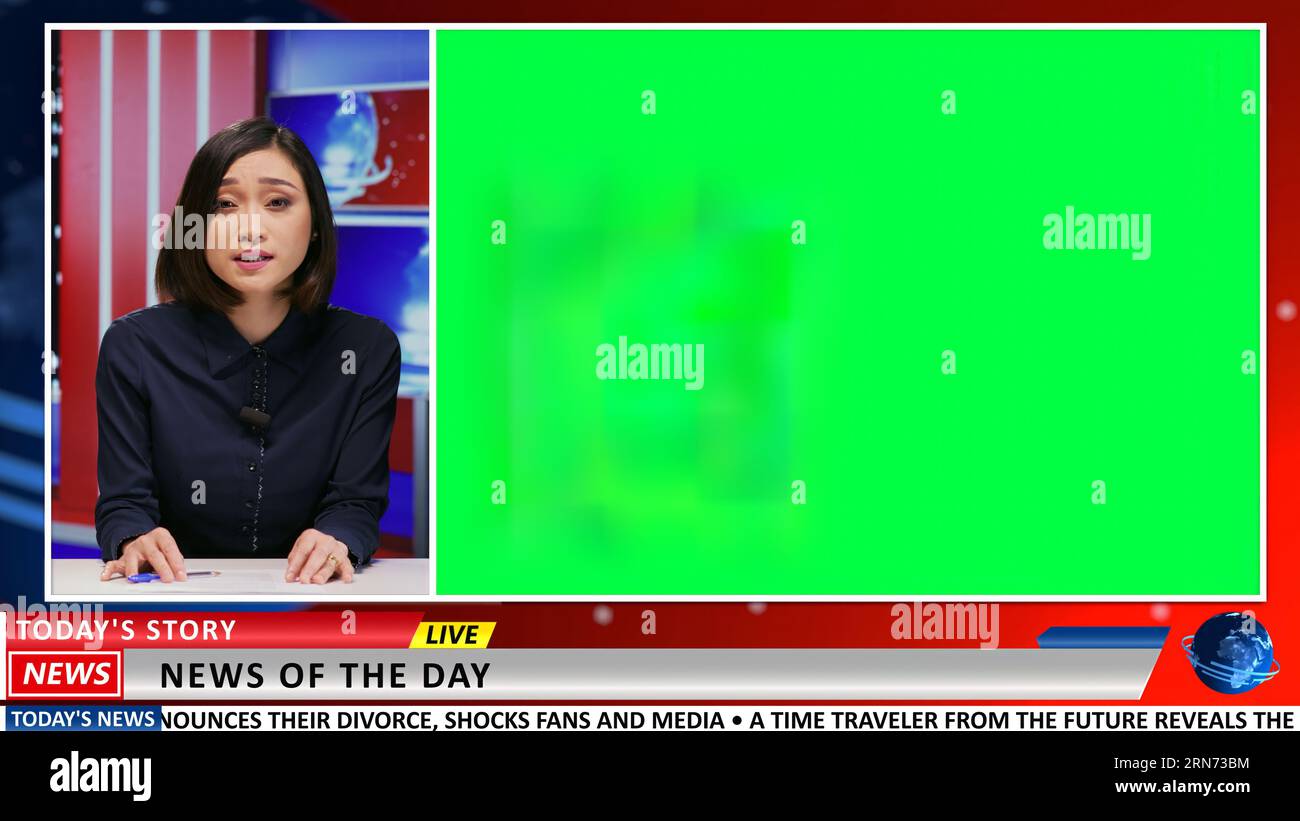 Broadcaster does report with greenscreen on live television show ...