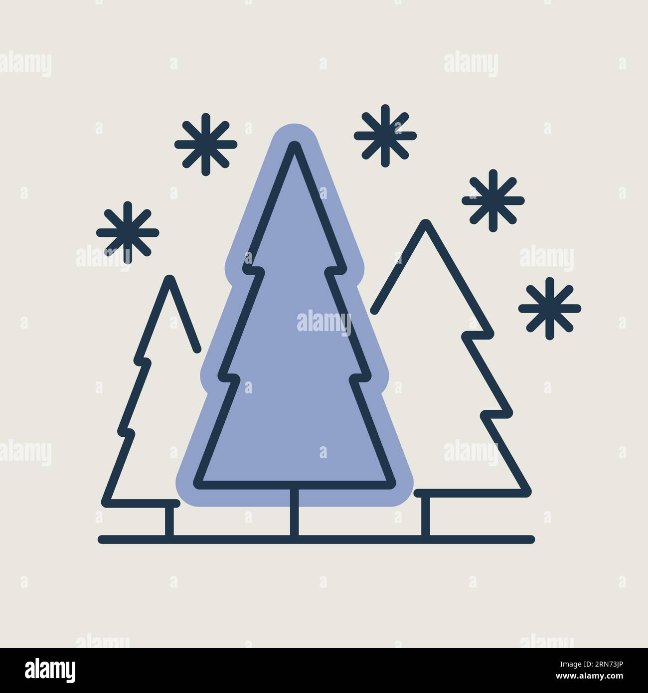 Snow forest vector isolated icon. Winter sign. Graph symbol for travel ...