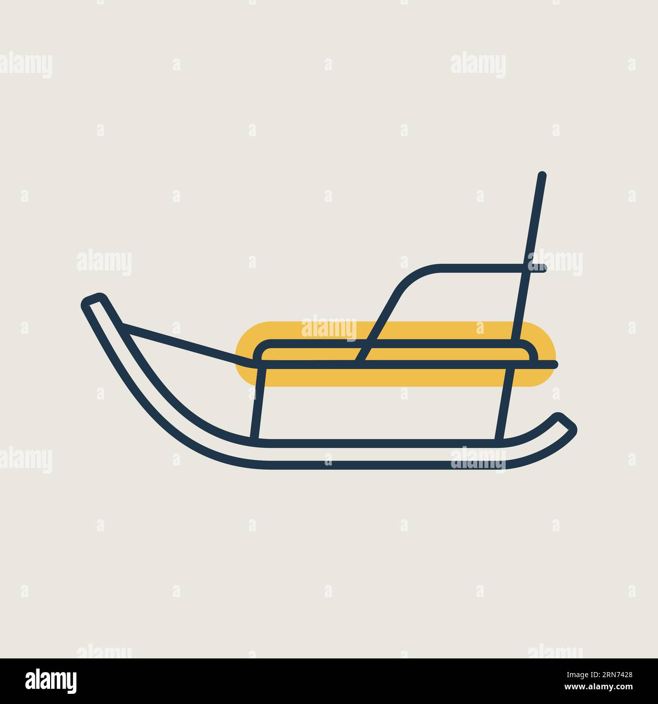 Winter sled vector isolated icon. Winter sign. Graph symbol for travel ...