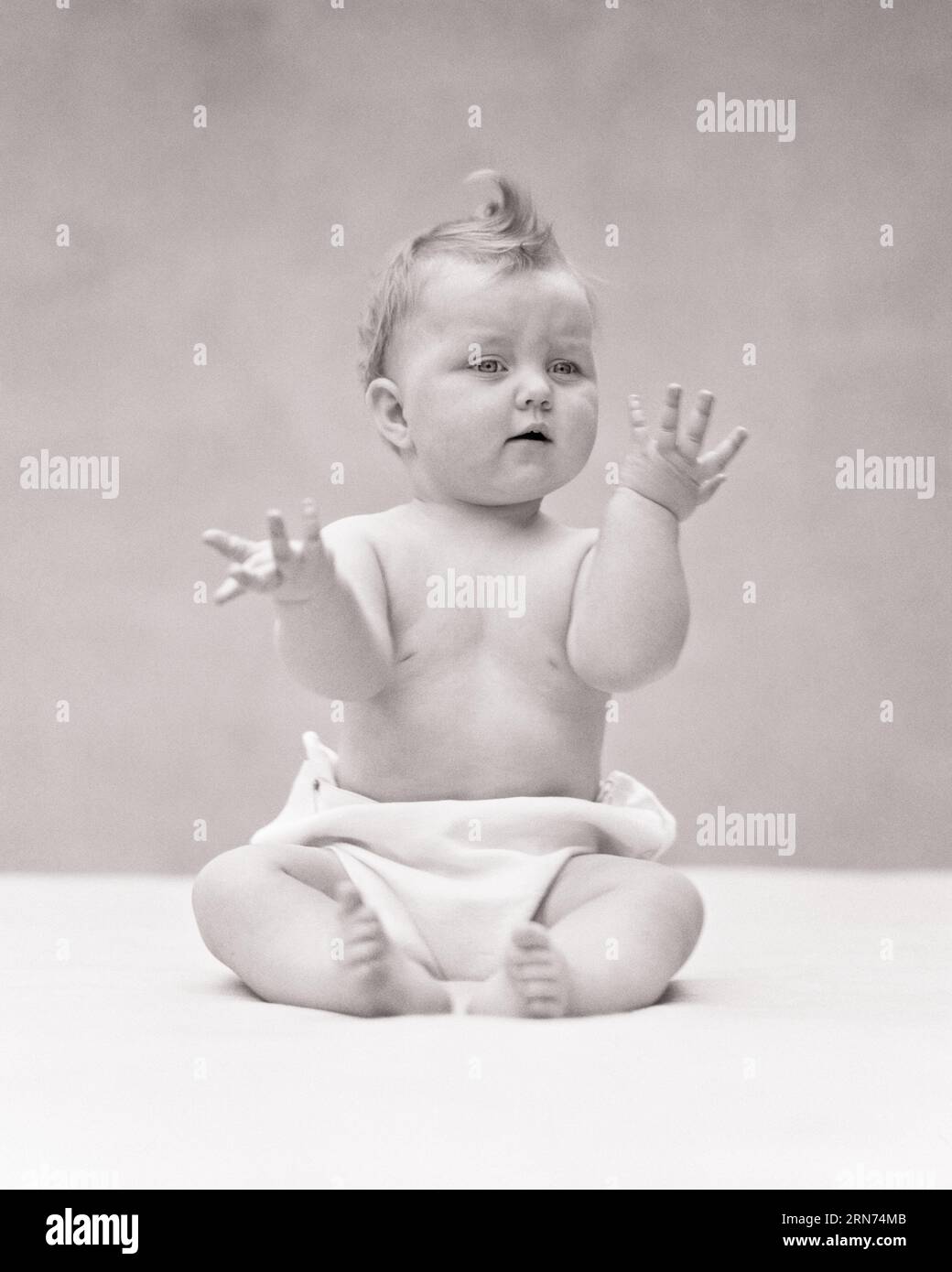 1930s BABY SITTING WITH HANDS RAISED IN QUESTIONING WHO ME I DON’T KNOW ...