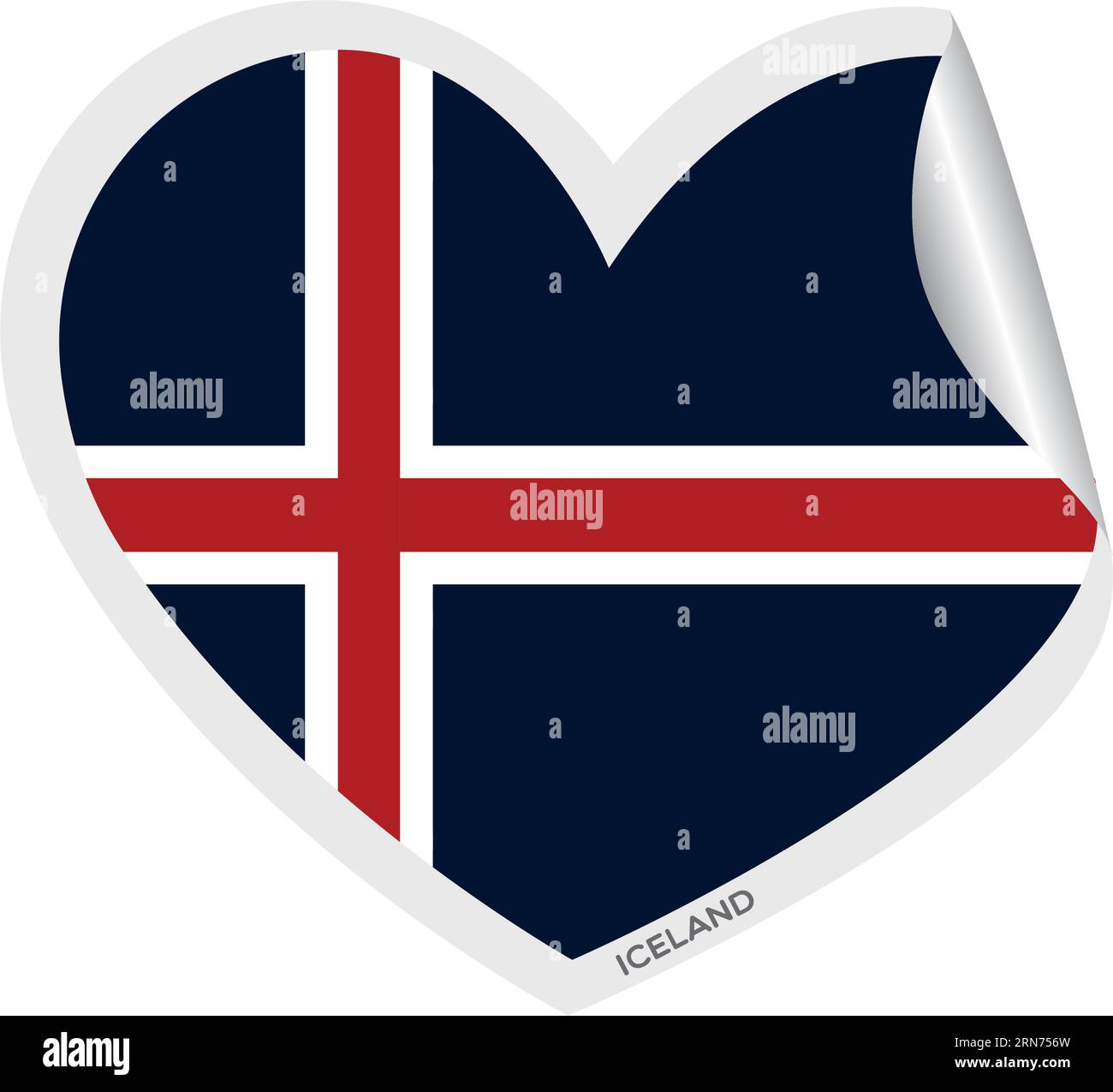 Isolated Heart Shape With The Flag Of Iceland Vector Stock Vector Image