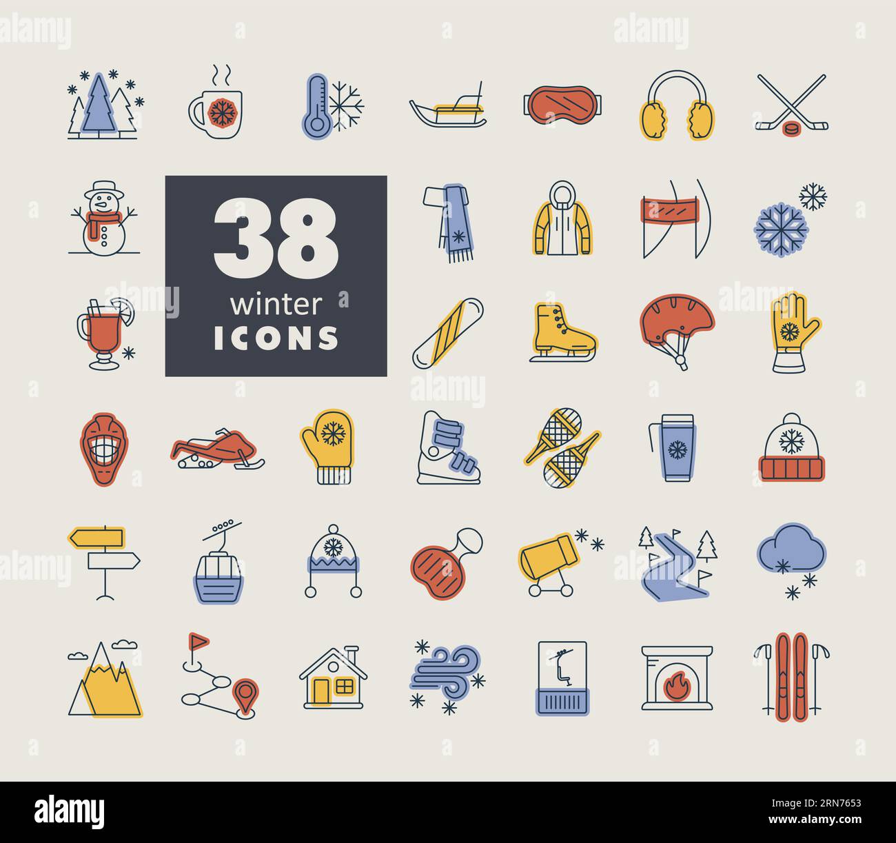 Winter vector isolated icon set. Graph symbol for travel and tourism ...