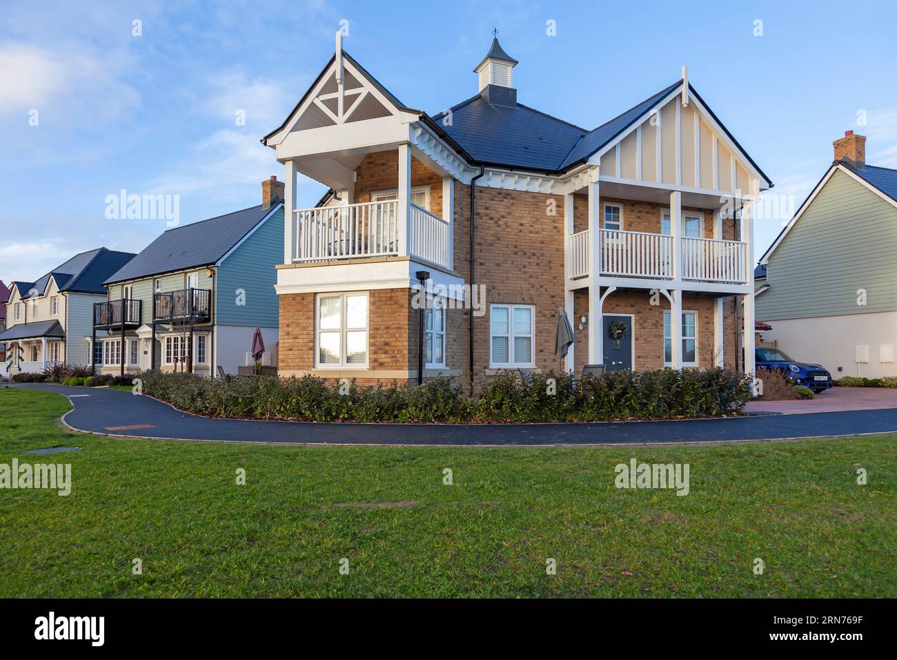 A new housing estate on a very early December morning. The sun’s ...