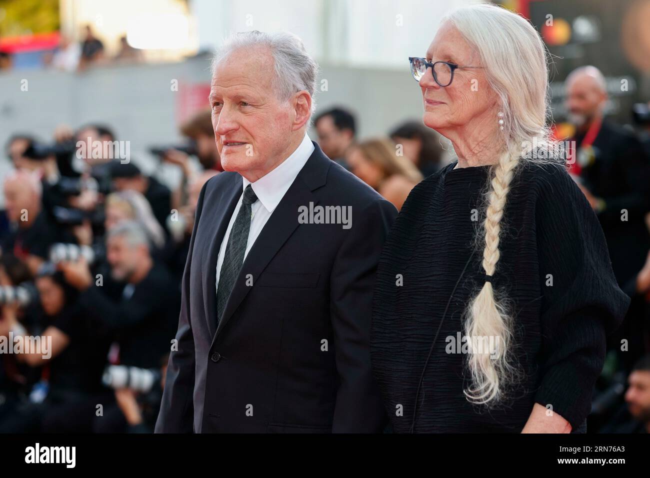 Venice, Italy, on 31 August 2023. Michael and Summer Mann attend the ...