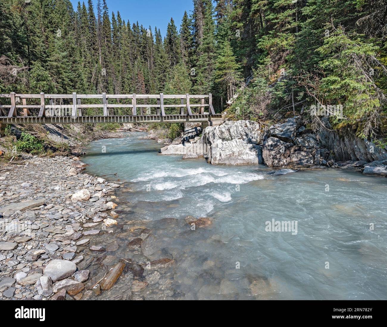 Footbridge over Numa Creek in Kootenay National Park, British Columbia ...